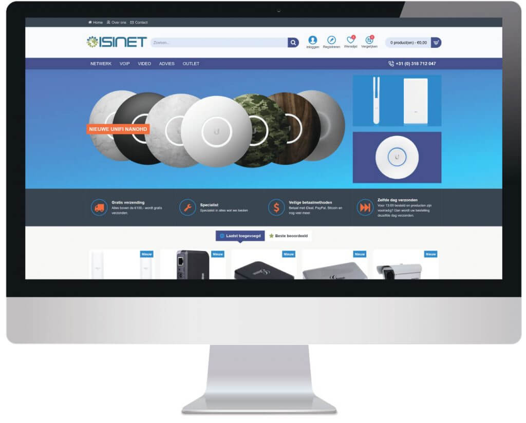 Nieuwe webshop, logo en huisstijl voor isinet.shop - Webbica